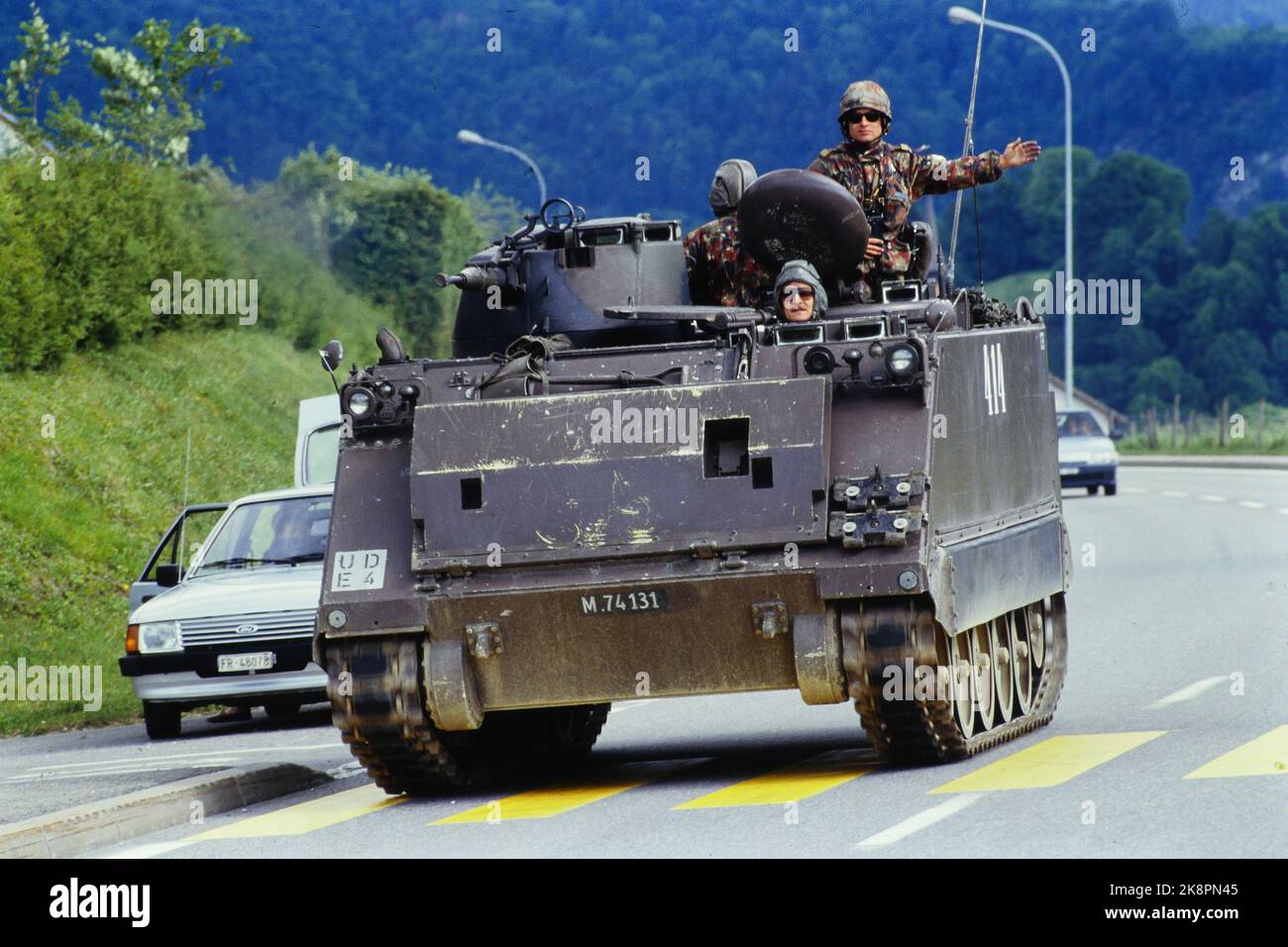 M113 armoured personnel carrier, Swiss, early 90ies Stock Photo - Alamy