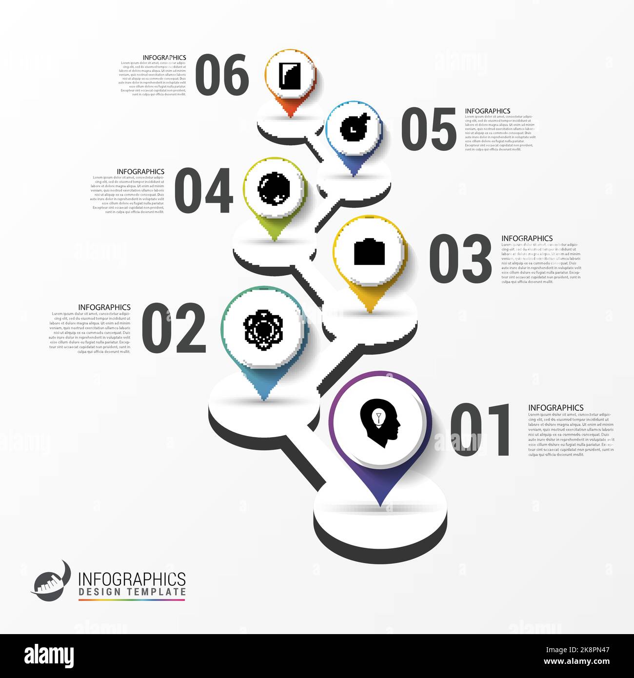 Infographic design template. Timeline with pointers. Vector ...