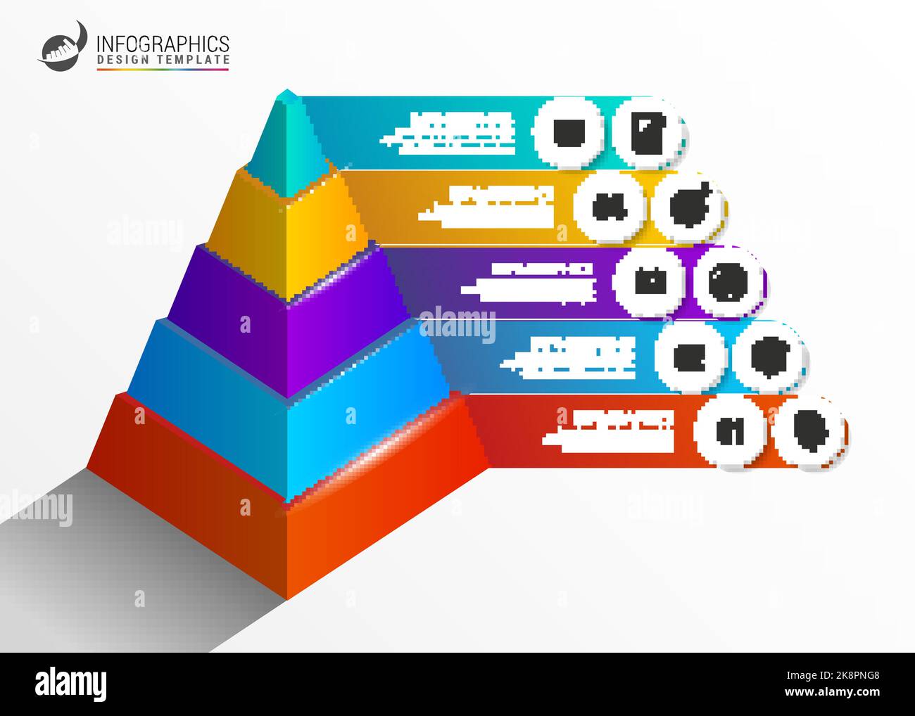 Infographics template. Colorful pyramid concept with options. Vector ...