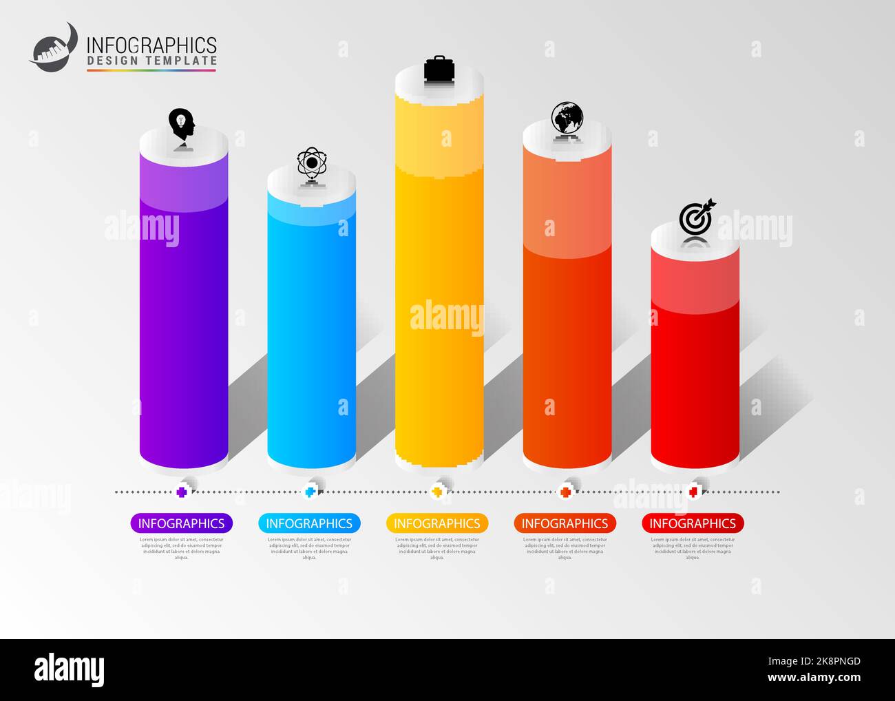Infographic design template. Columns and percents. Vector illustration ...