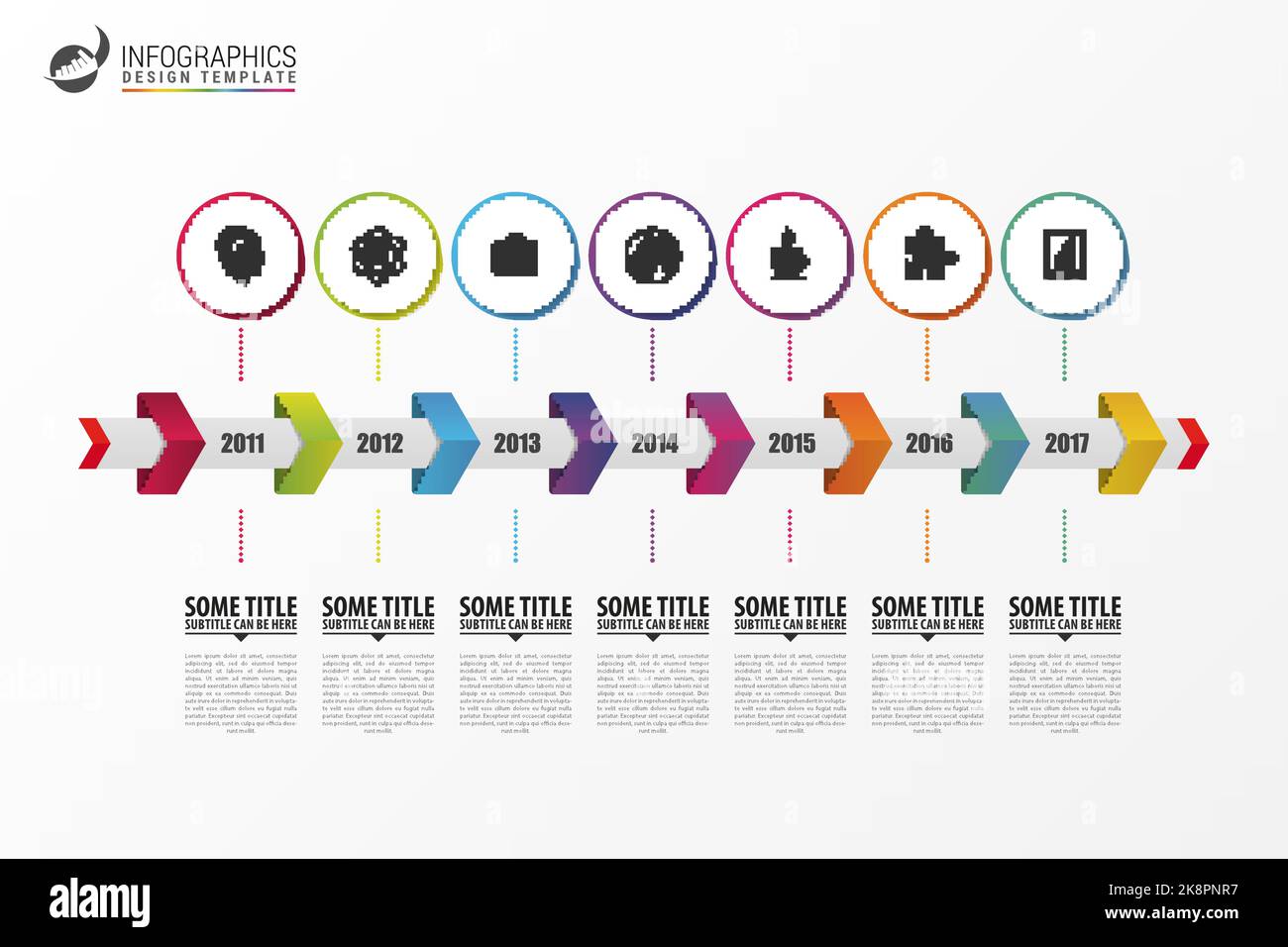 Timeline infographics. Modern design template with icons. Vector ...