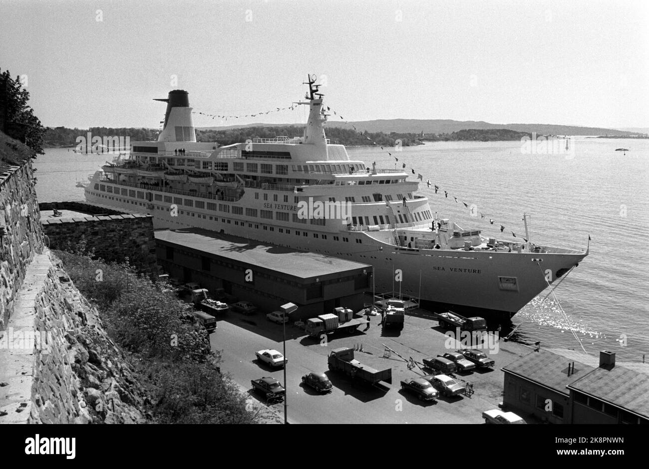 Oslo 19710514 Cruise ship Sea Venture at the quay in Oslo. Photo: NTB ...