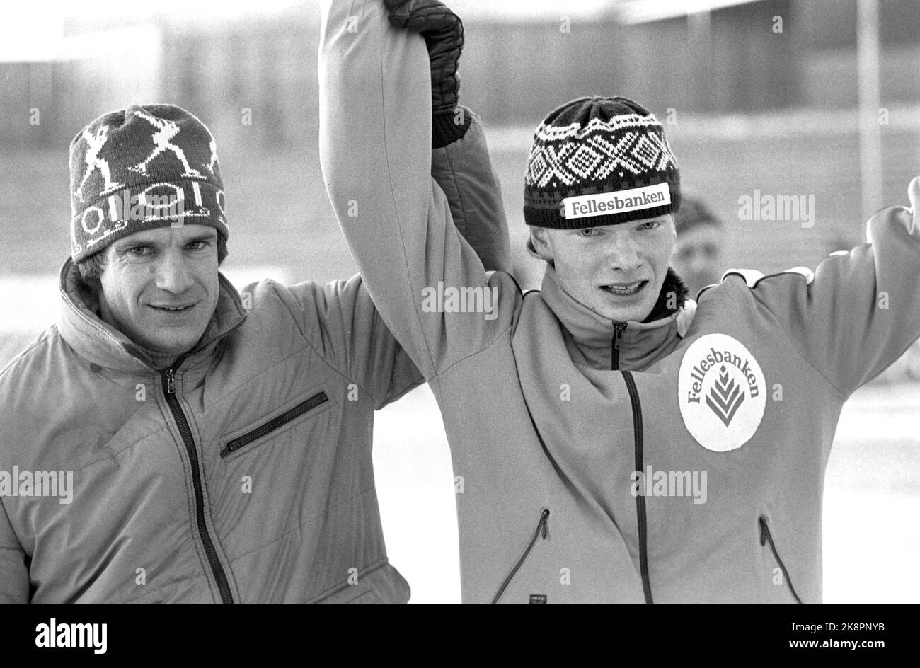 Oslo 19831211. Stein Krosby wins the 5000m Oscar races 1983. Here with ...
