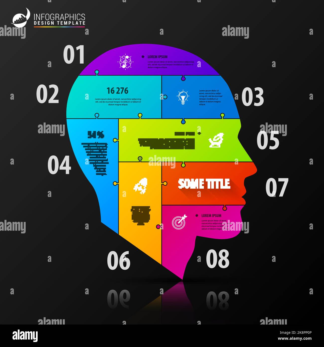 Human head brain infographic design Stock Vector Images - Alamy