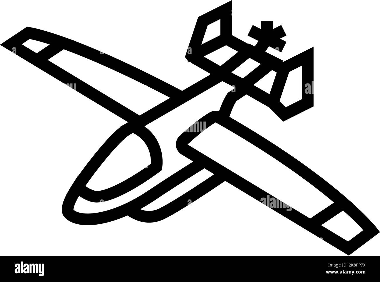 amphibious airplane aircraft line icon vector illustration Stock Vector ...
