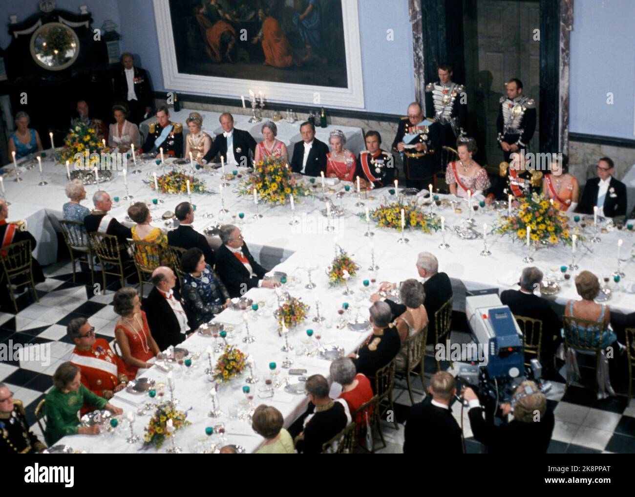 Copenhagen, Denmark September 1974: King Olav on an official visit to ...