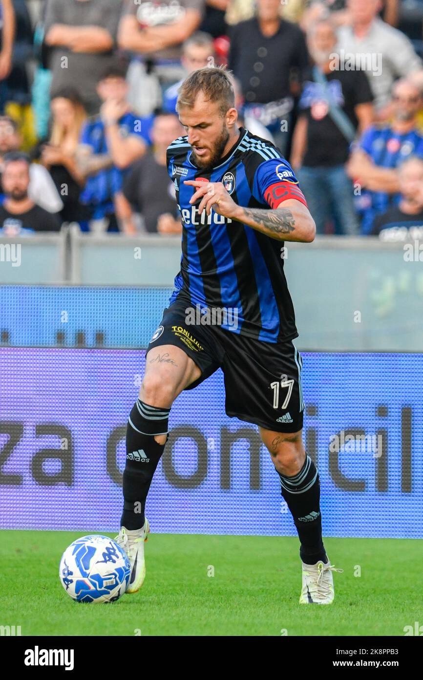 Arena Garibaldi, Pisa, Italy, October 23, 2022, Pisa's Giuseppe Sibilli ...