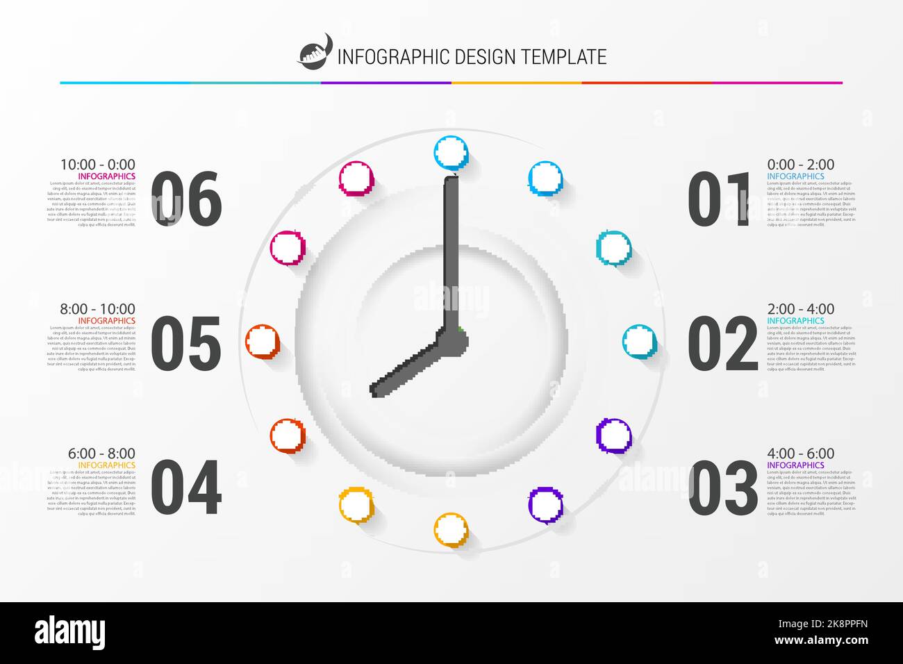 Business concept with clock. Infographic design template. Vector ...