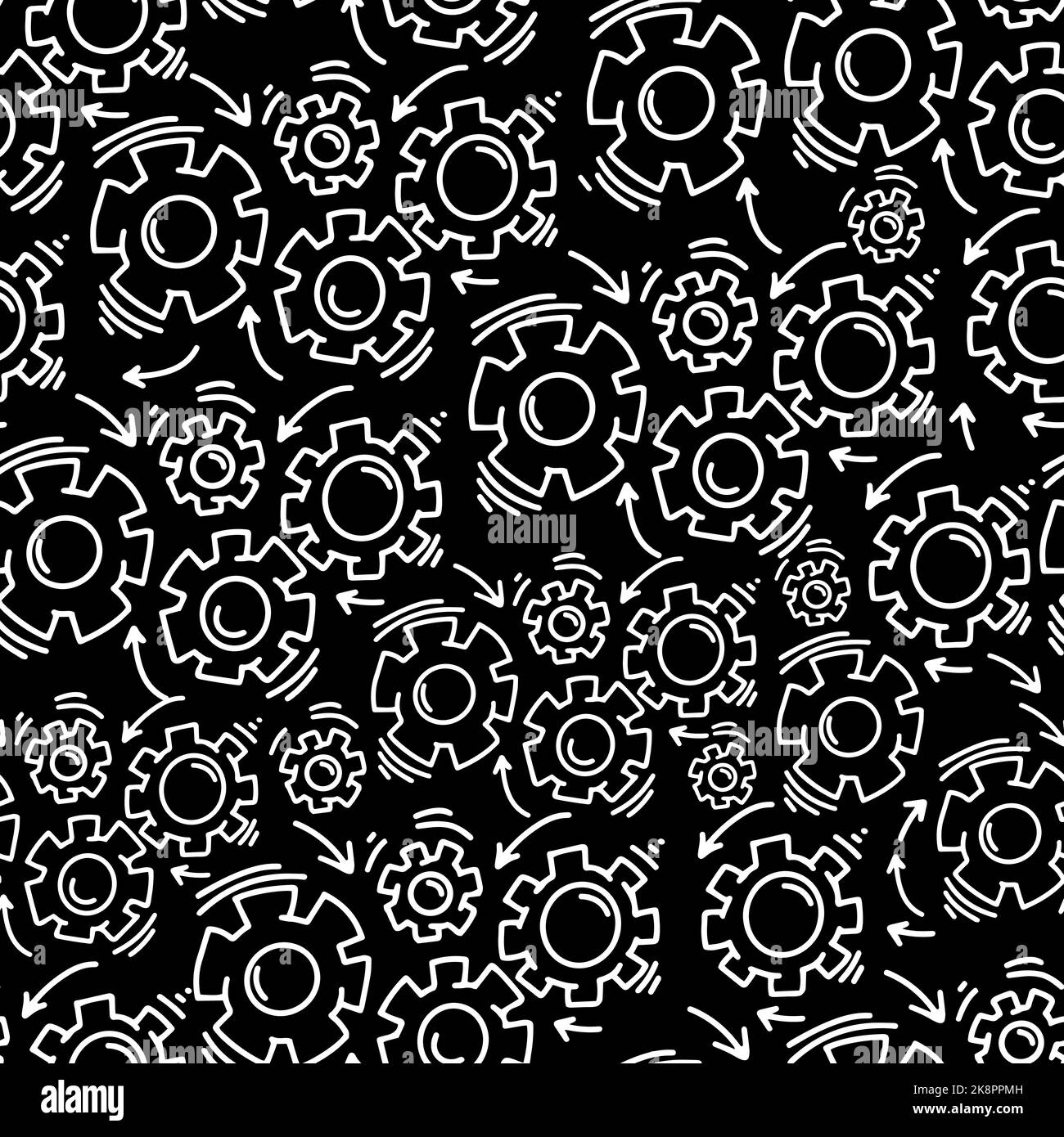 Gears seamless pattern. Vector background. Vector seamless pattern for ...