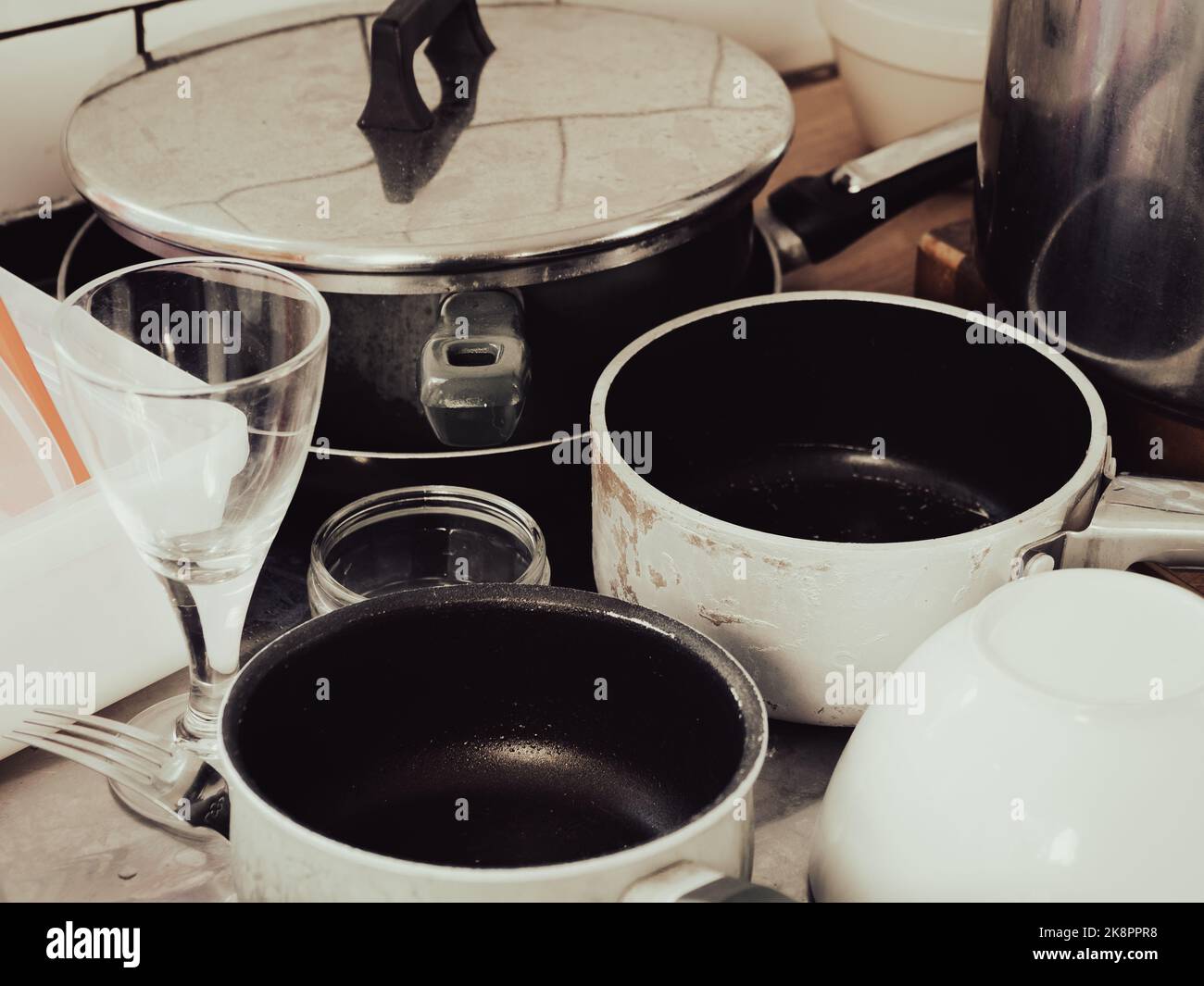 Dirty pots pans hi-res stock photography and images - Alamy