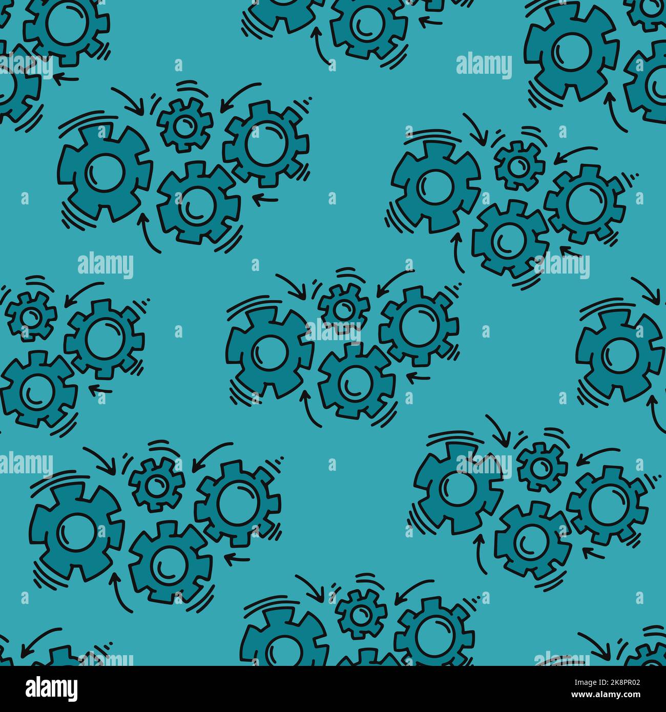 Gears seamless pattern. Vector background. Vector seamless pattern for ...