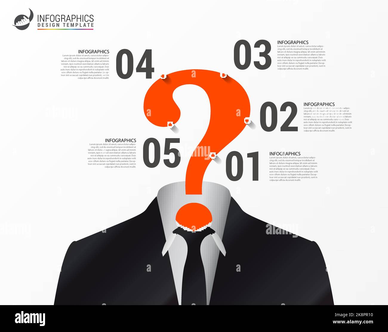 Infographic template. Think concept. Businessman. Vector illustration ...