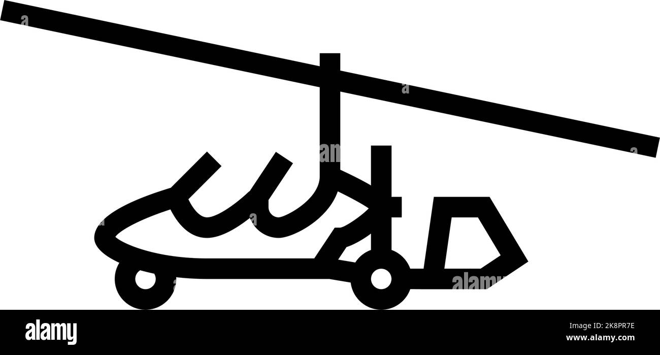 gyroplane airplane aircraft line icon vector illustration Stock Vector ...