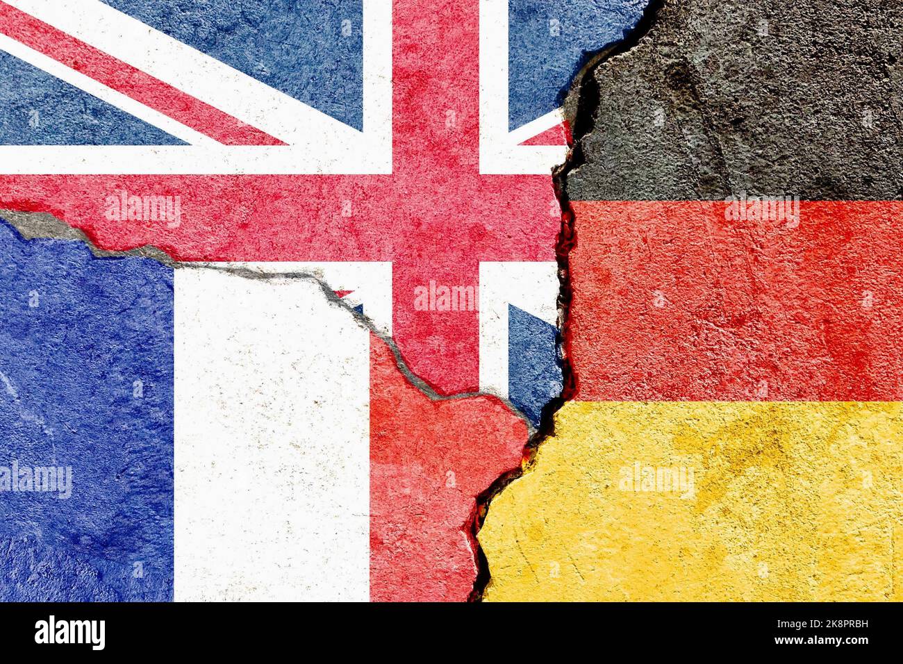 An illustration of the national flags of Great Britain, France and ...