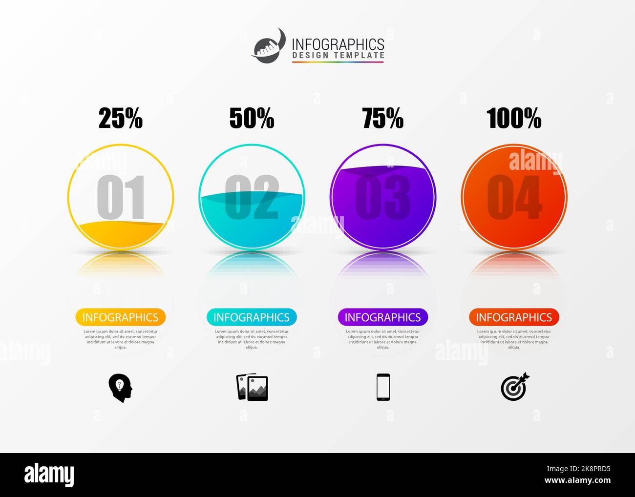 Infographic design template. Circle with liquid. Vector illustration ...
