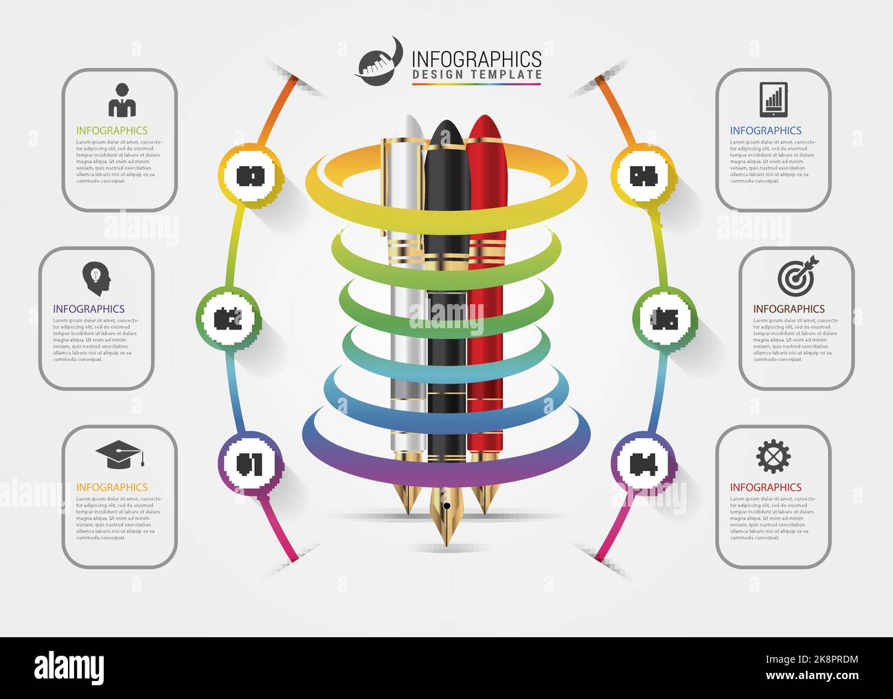 Education concept with pen. Infographics design template. Vector ...