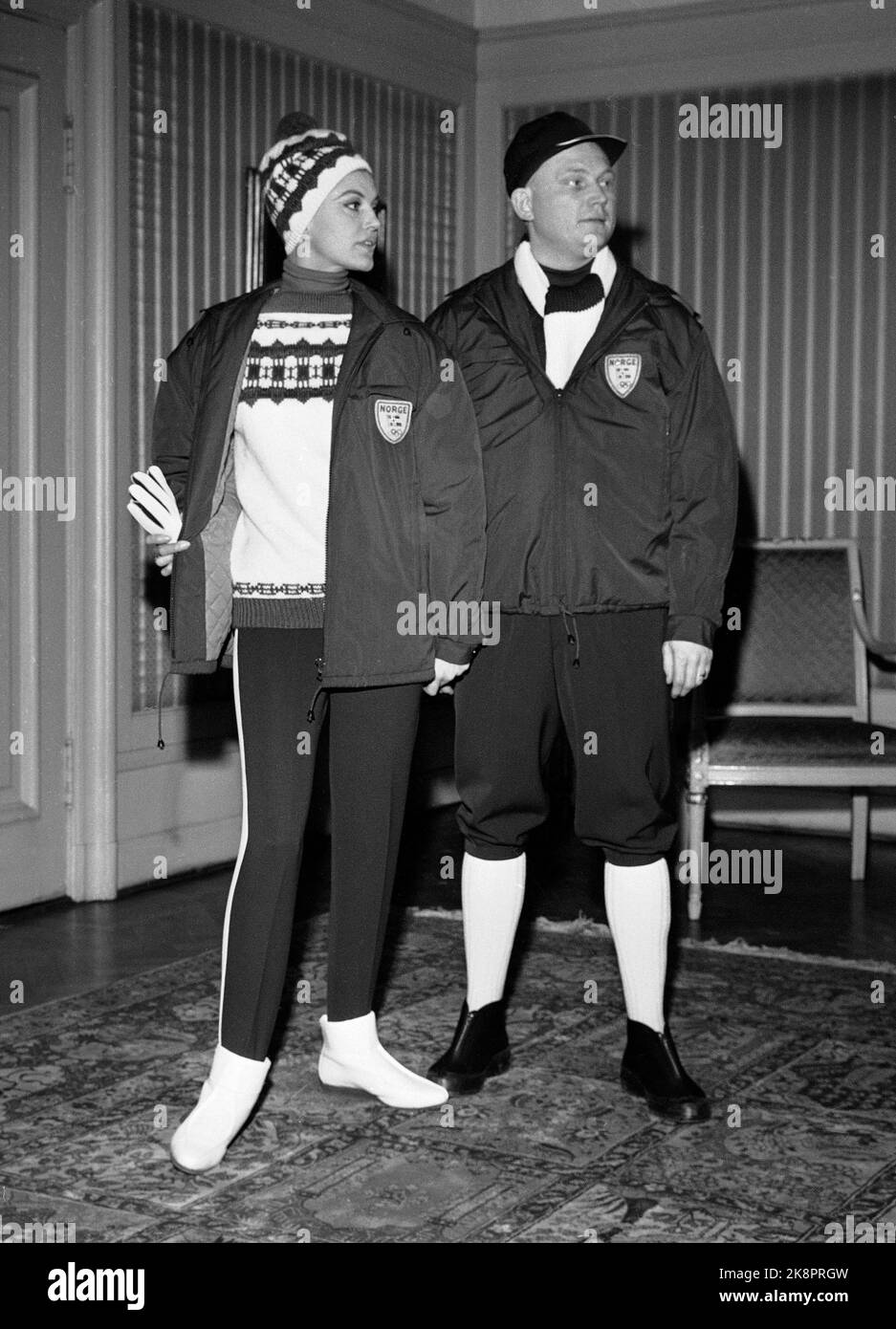 Oslo 19640113 The Norwegian Olympia squad's attire for the Olympic ...