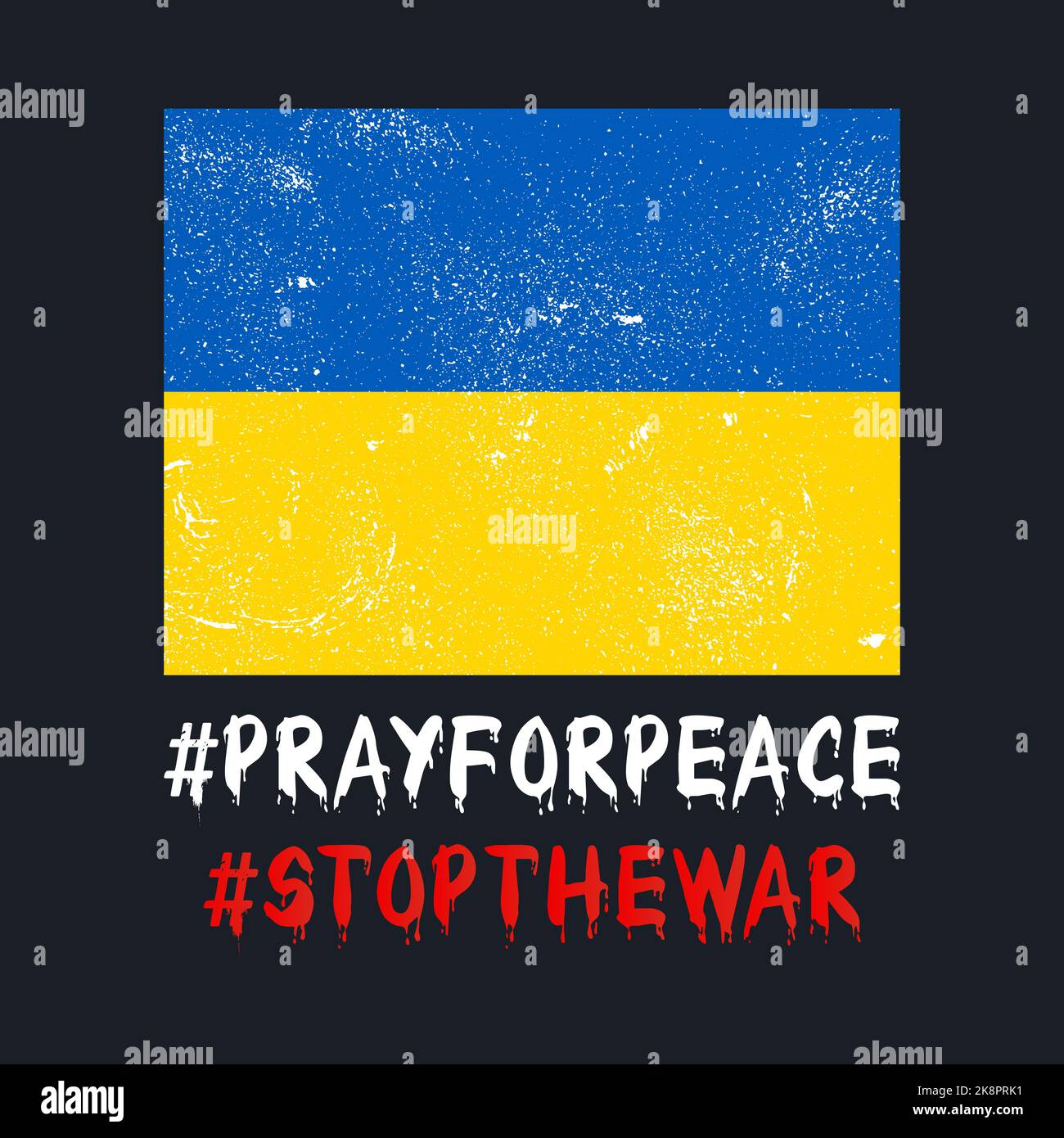 flag of UKRAINE with hashtag pray for peace and stop the war. Editable ...