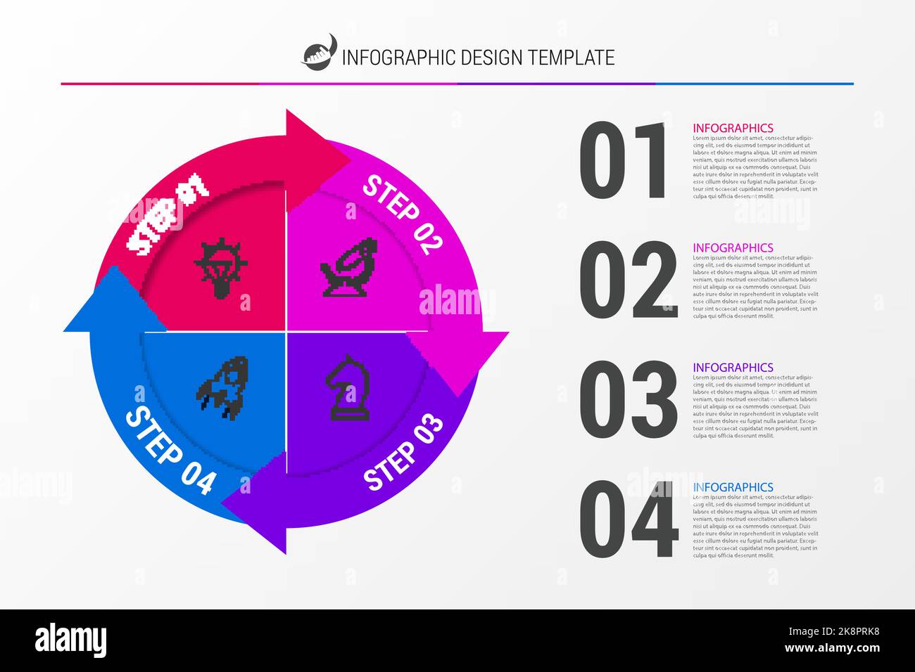 Infographic design template. Business concept with 4 steps. Can be used for workflow layout ...