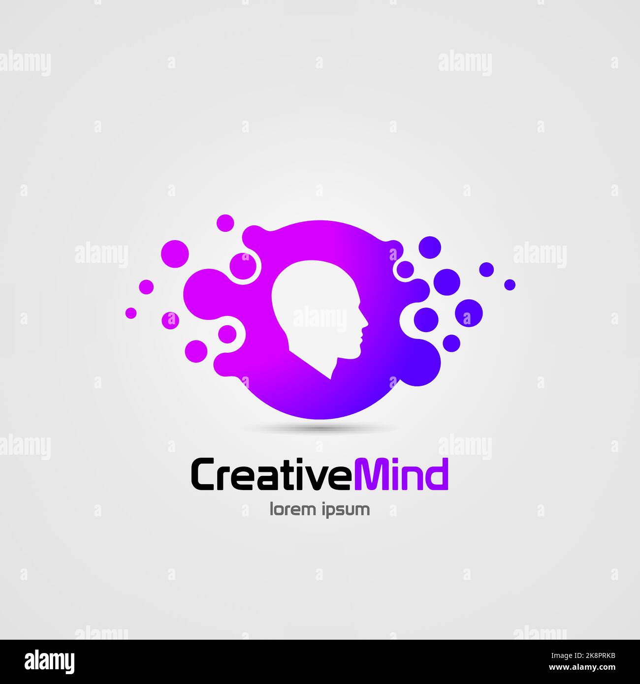 Creative mind. Human brain. Abstract icon. Vector symbol. Illustration ...