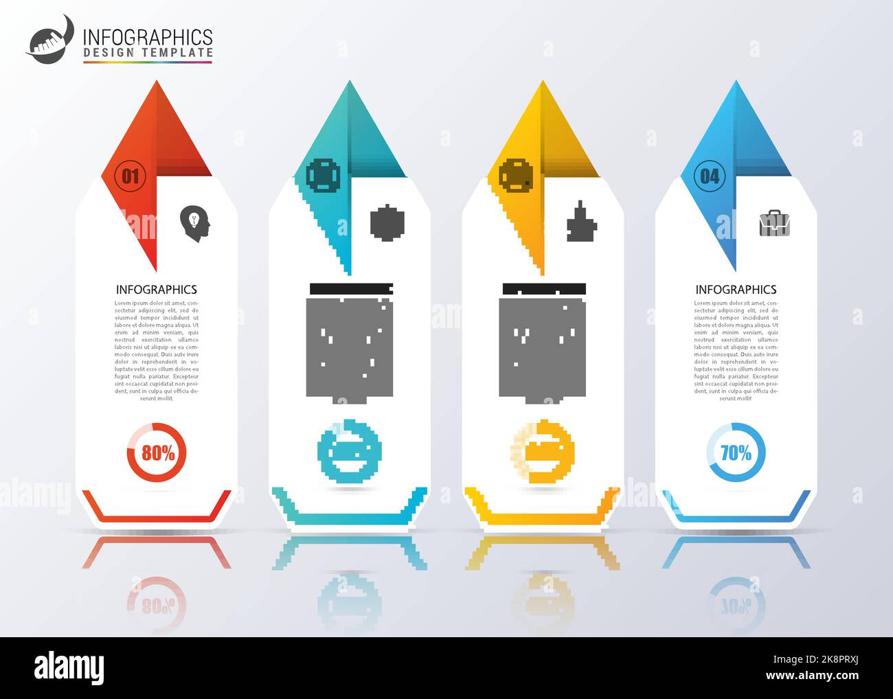 Infographic design template with 4 steps. Vector illustration Stock ...
