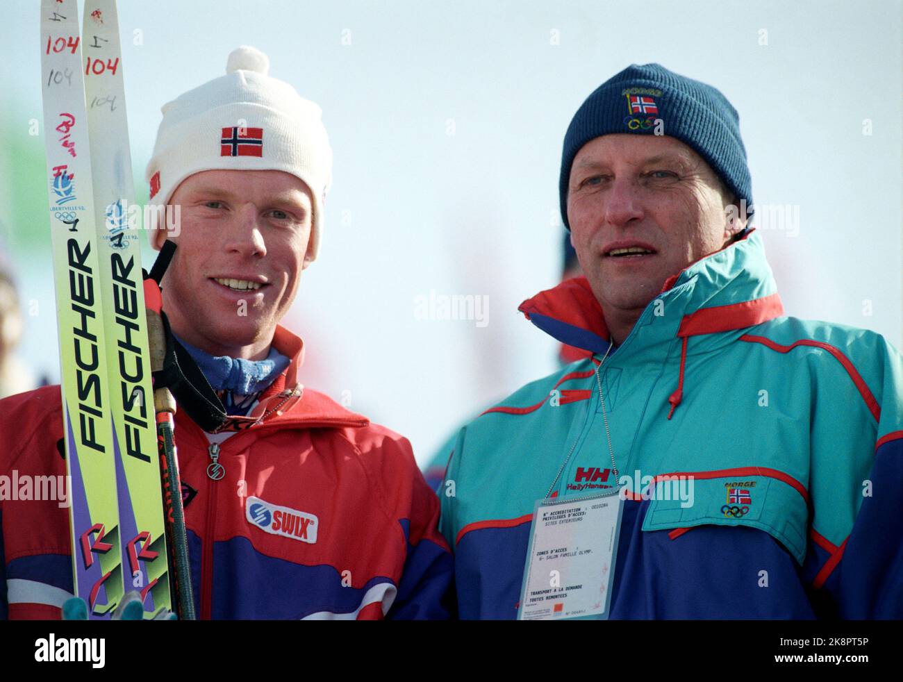Les Saisies, France 19920218 Winter Olympics in Albertville. Cross -country skiing, 4 x 10 km ...