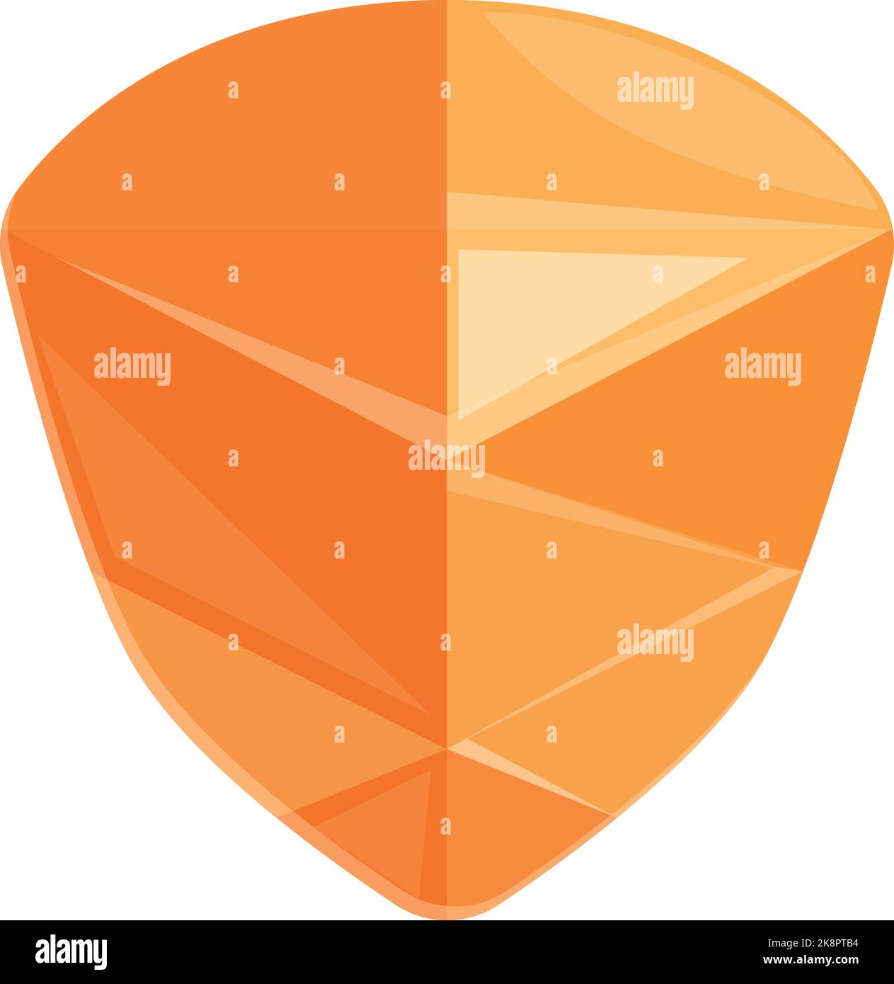 Orange gem icon cartoon vector. Crystal stone. Shiny jewel Stock Vector ...