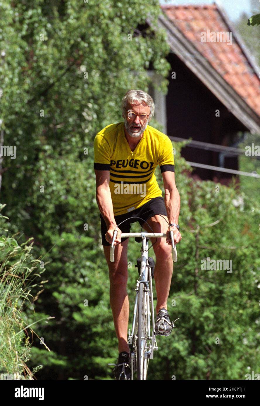 19930701 language expert professor finn erik vinje on bicycle photo hi ...
