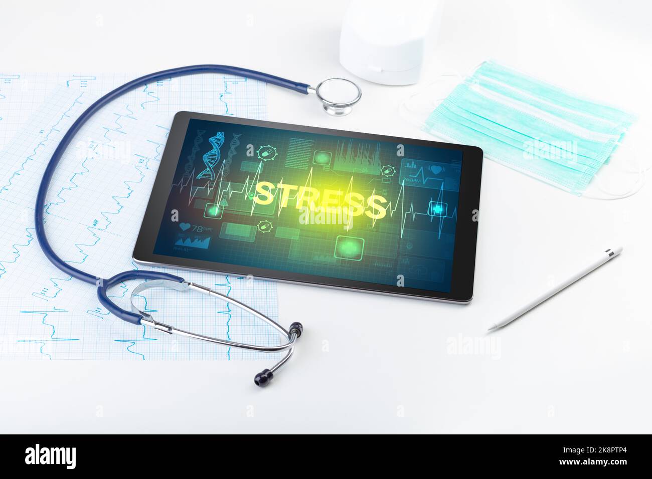 Tablet pc and medical stuff Stock Photo - Alamy