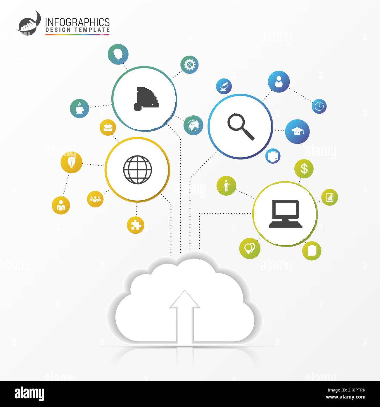 Technology connection concept. Infographic design template. Vector ...