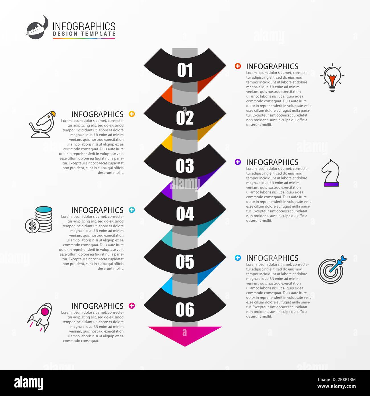 Infographic design template. Creative concept with 6 steps. Can be used ...