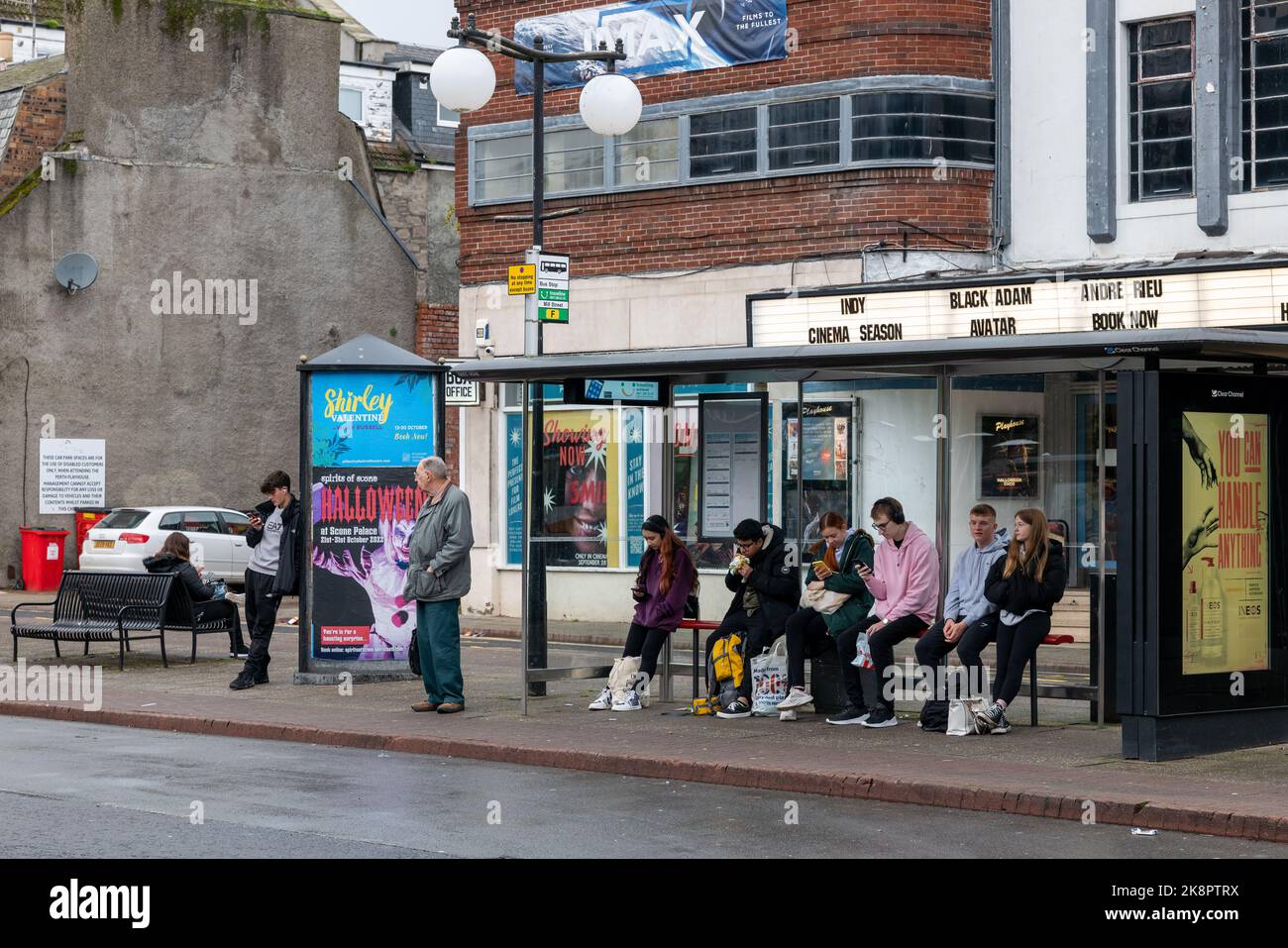 22 October 2022. Perth,Tayside,Scotland. This is people waiting for a ...