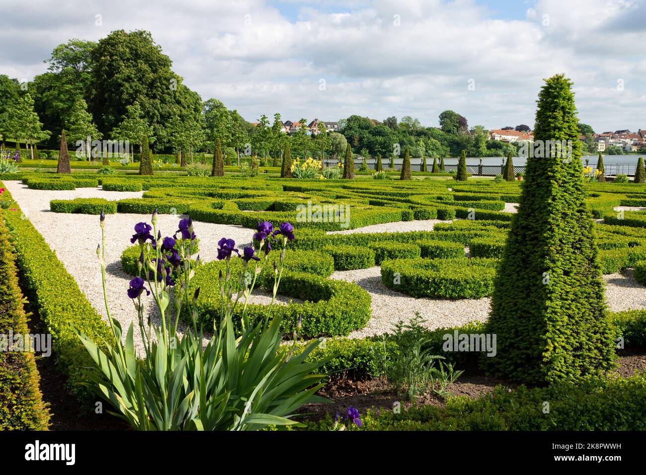 The beautiful gardens of Frederiksborg castle. Hillerod, Denmark Stock ...