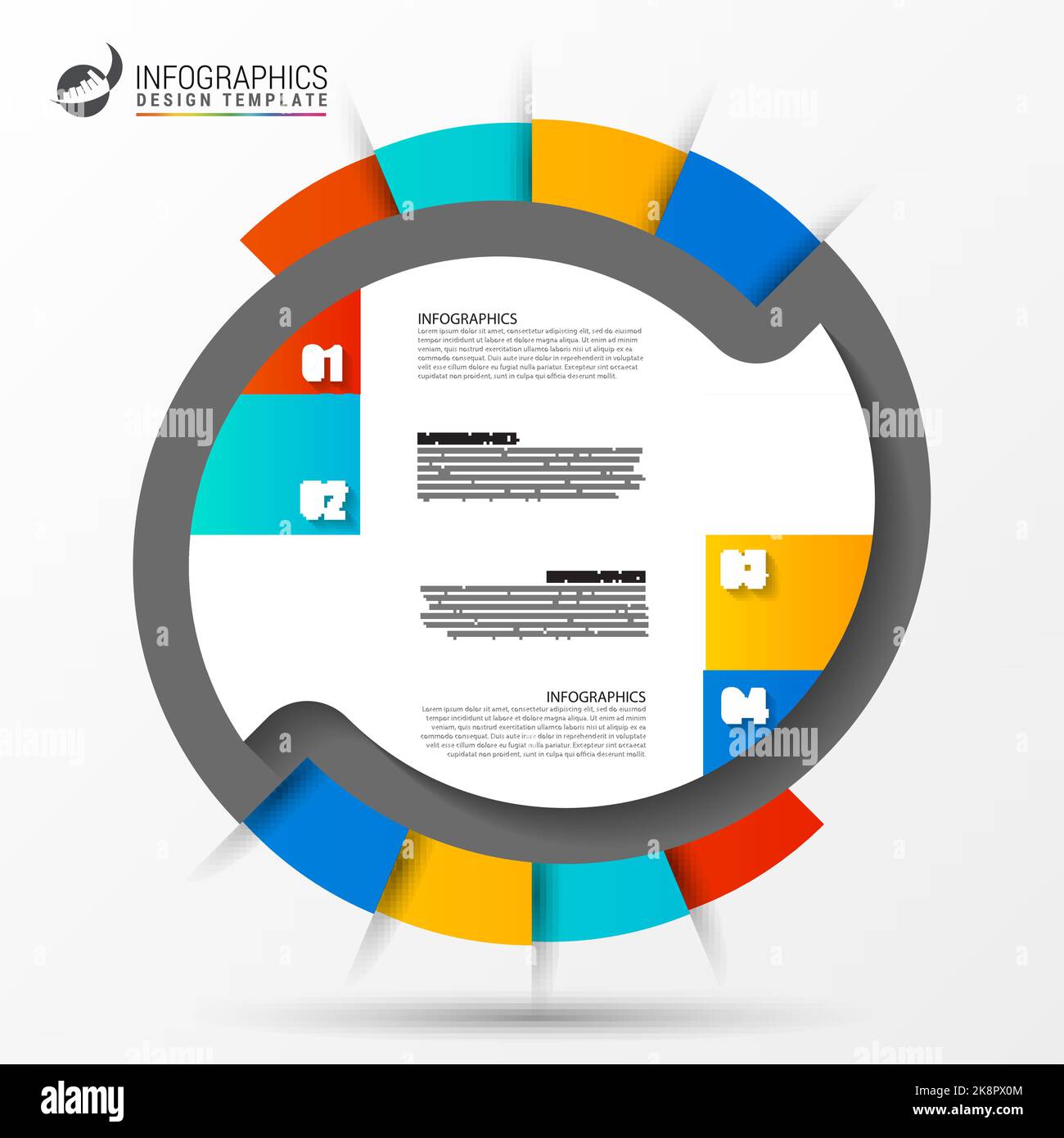 Circle infographics. Template for diagram, graph, presentation and chart. Vector illustration ...
