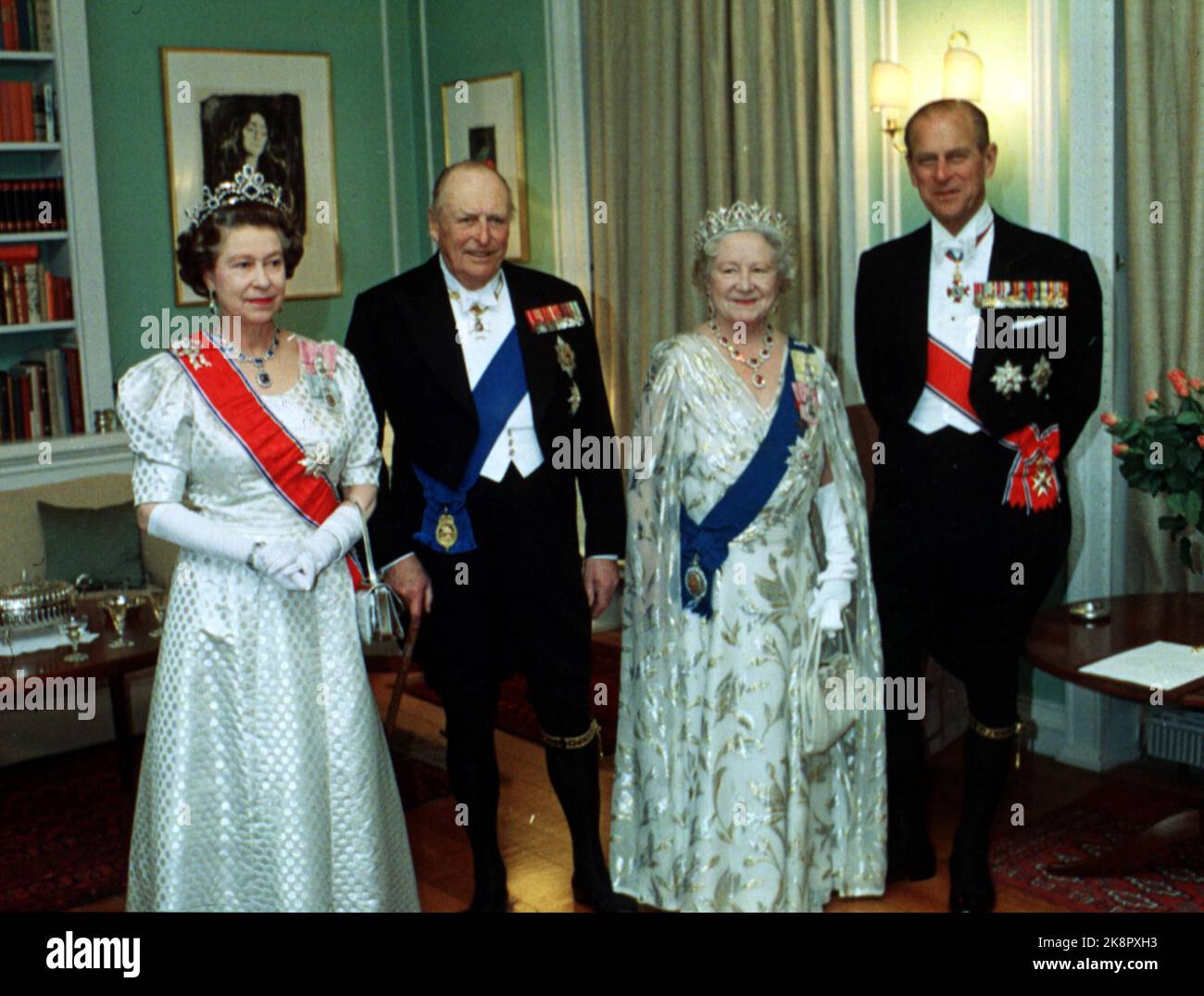 London, England 19880414. King Olav on an official visit to England ...