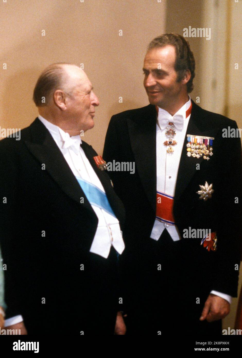 Madrid, Spain 1984 29-3103 King Olav on an official visit to Spain ...