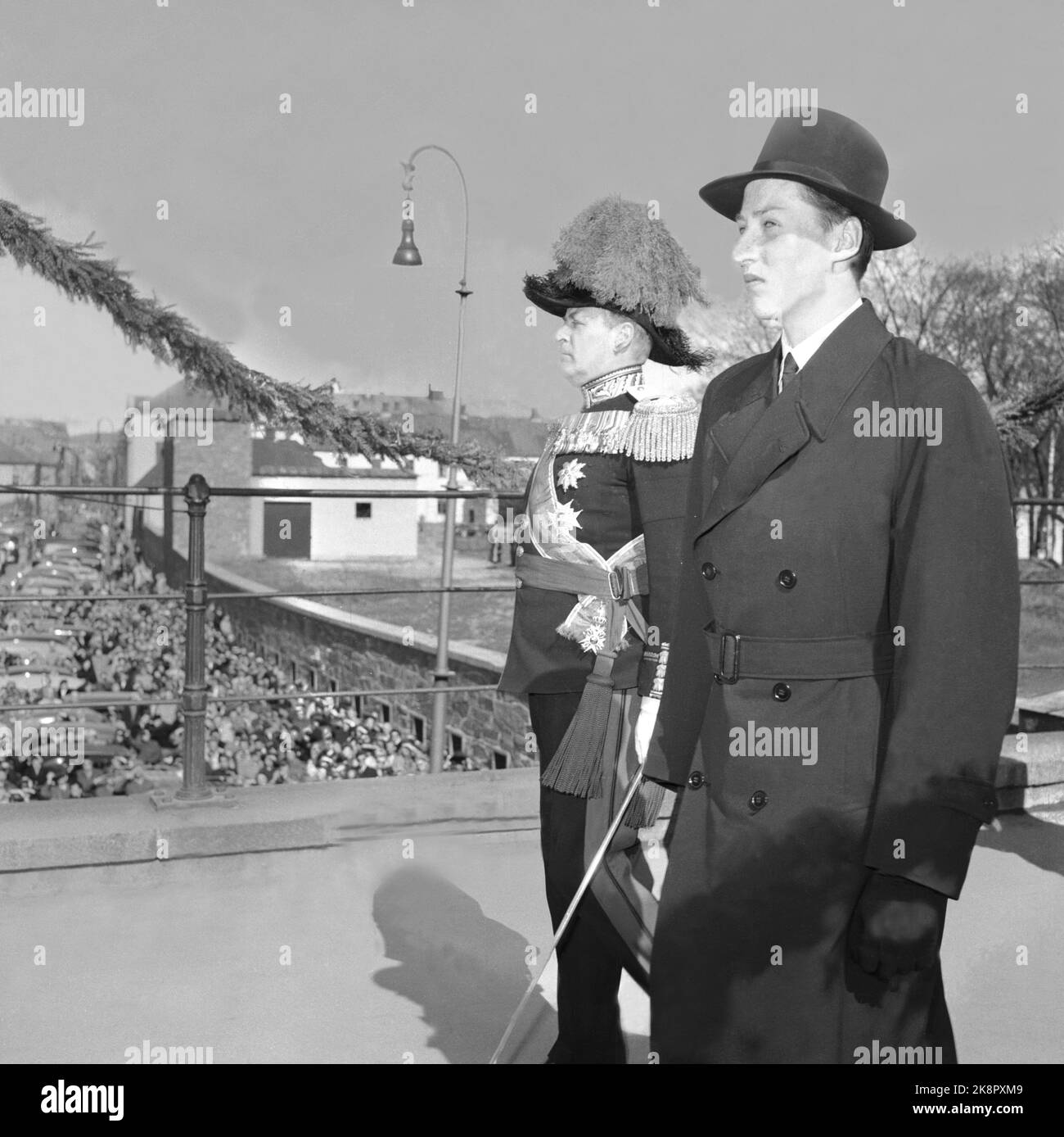 Oslo 1954-04-21 Crown Princess Märtha's funeral. Crown Prince Olav and ...