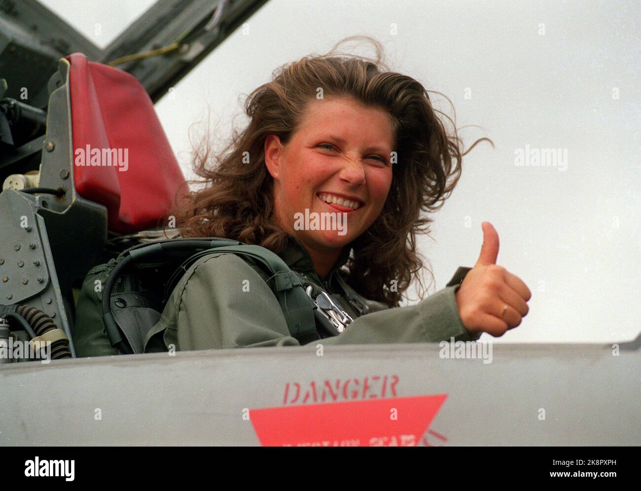Rygge 19900828. Princess Märtha Louise visits the Norwegian defense ...