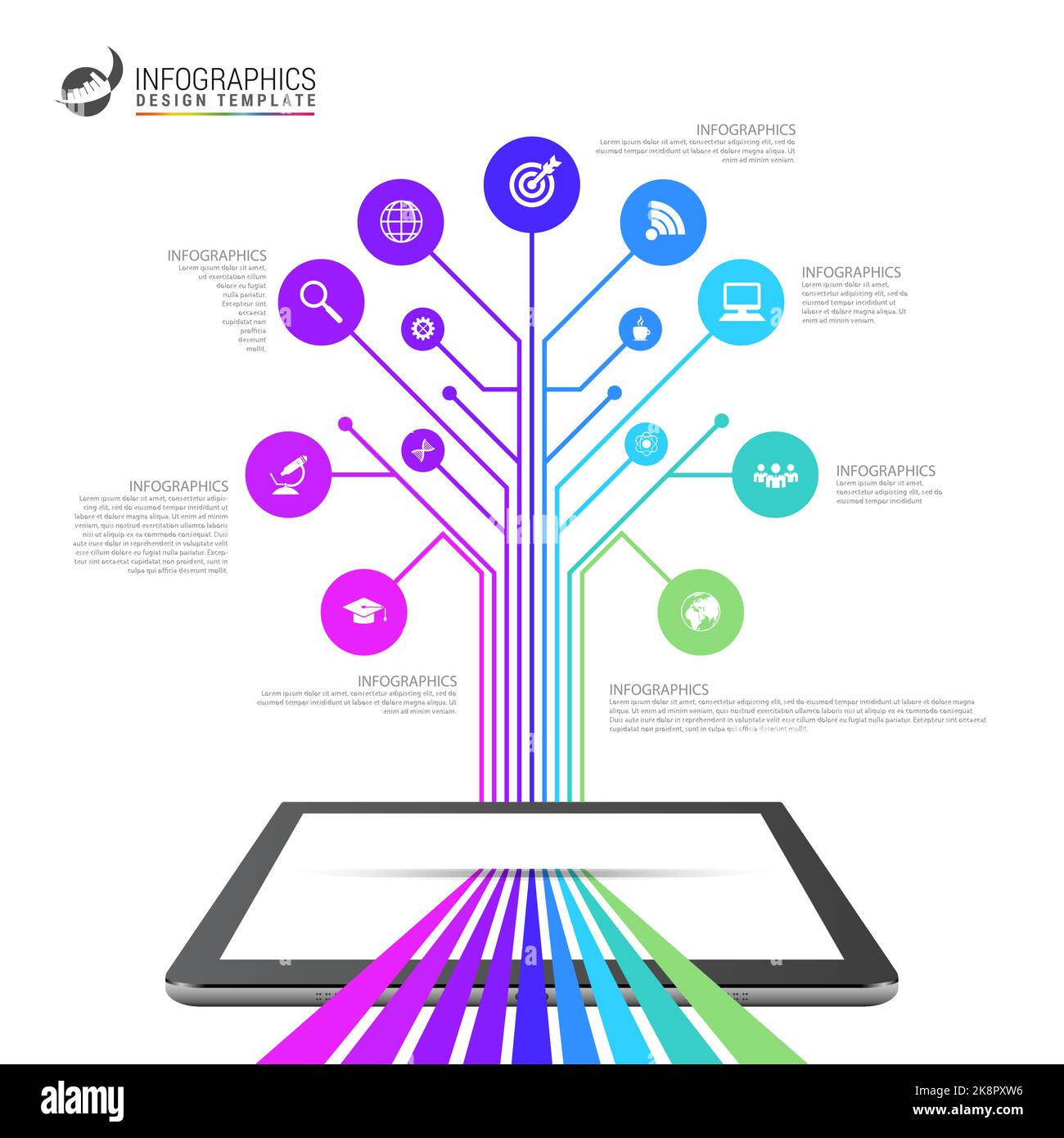 infographic design template. Business network concept. Vector ...