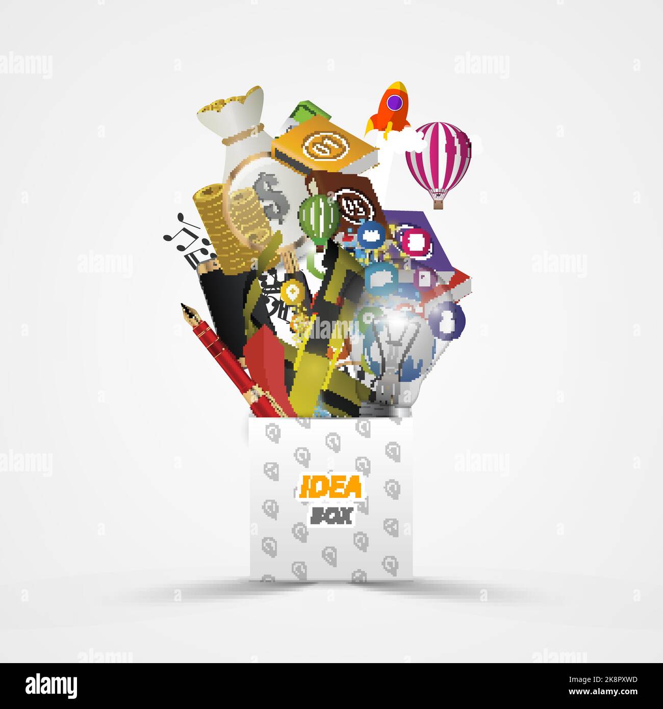 Think outside the box. Creative idea. Vector illustration Stock Vector ...