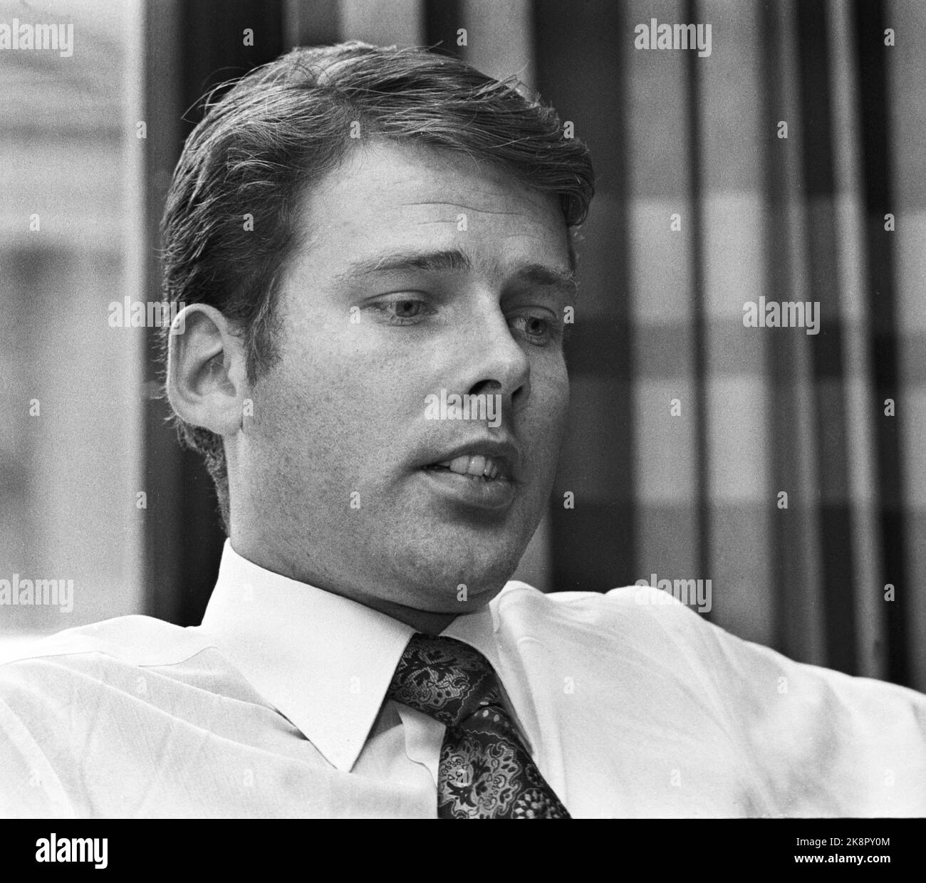 Oslo 19730807: Carl I. Hagen is party secretary in Anders Lange's party ...