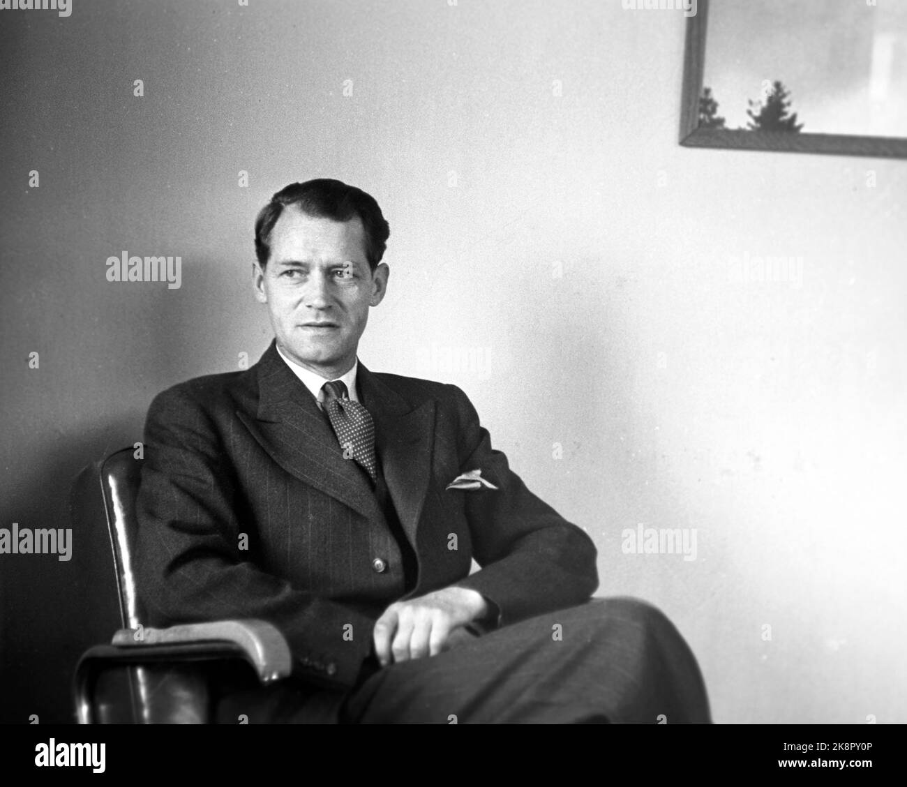 WW2 Oslo 19440616 Federation leader Charles Hoff. Photo: NTB *** Photo ...