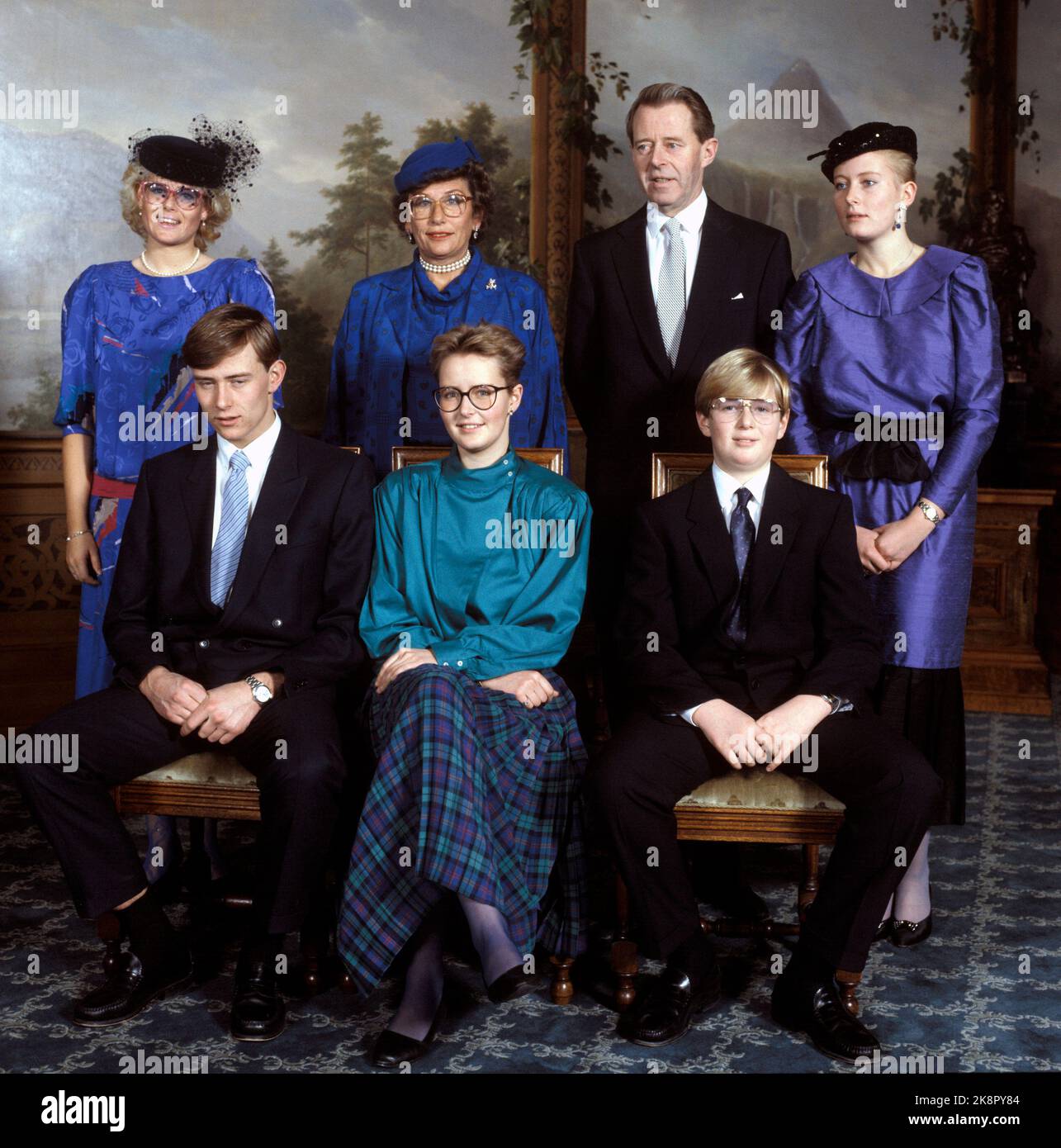 Oslo 1986-01-05: The Ferner family. Princess Astrid Mrs. Ferner and ...