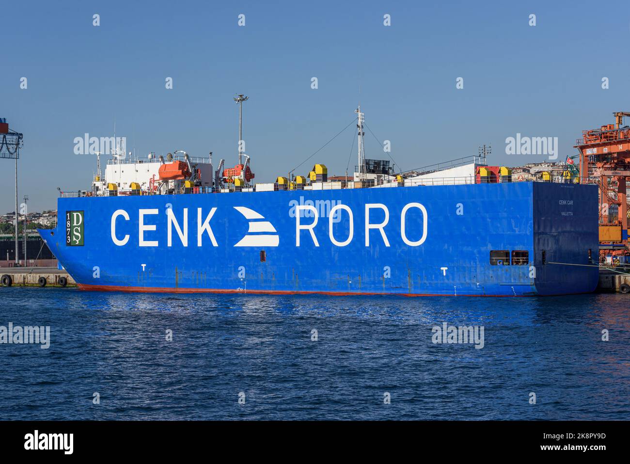 ISTANBUL, TURKEY - SEPTEMBER 25, 2022: The CENK CAR roro ship docked at ...