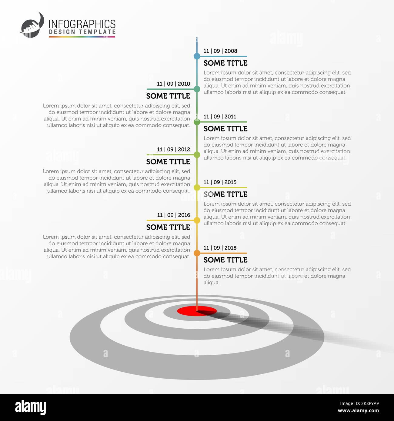 Infographic design template. Timeline concept with target. Vector ...
