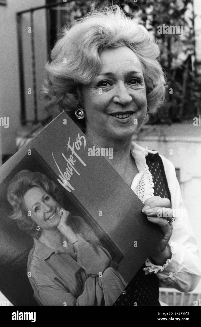 Oslo. 1980. Actor Wenche Foss holds the LP record she has published ...