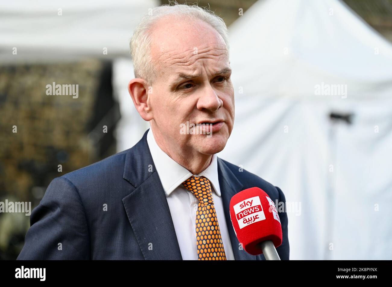 London, UK. Lord Moylan. Politicians gathered on College Green to be ...