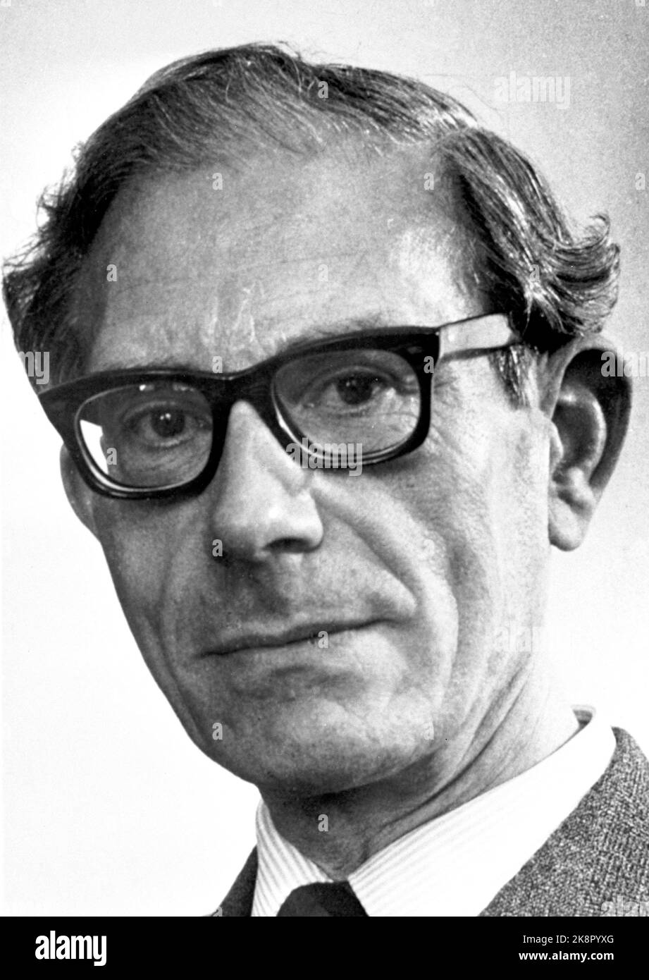 About 1965 Author Alfred Hauge, portrait. Photo: NTB Stock Photo - Alamy