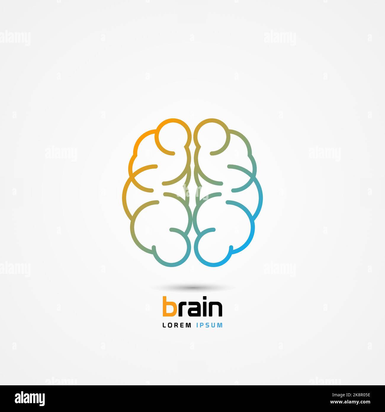 Brain symbol. Line art icon. Creative mind. Vector illustration Stock ...