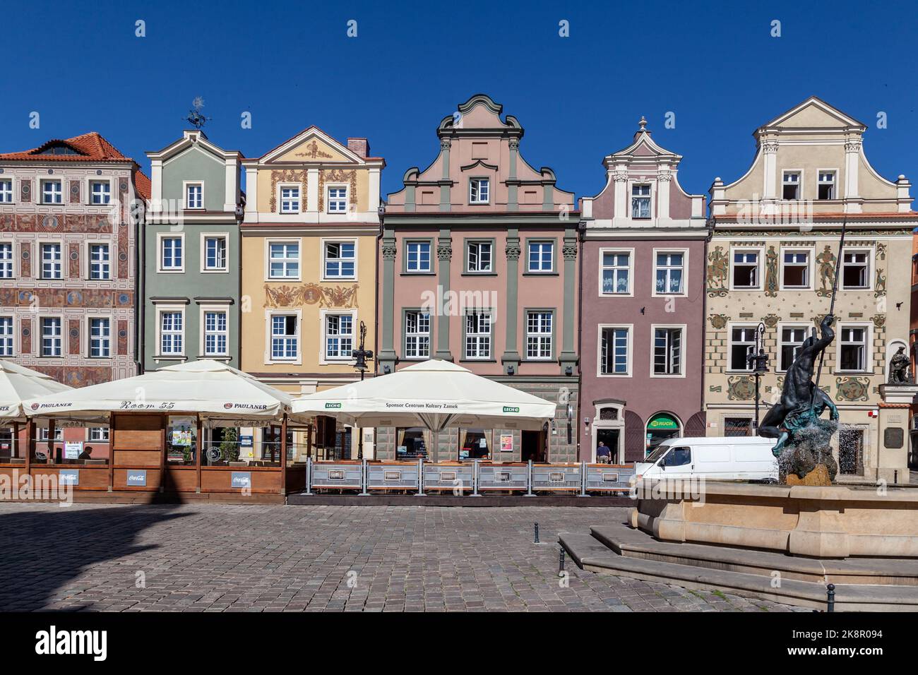 The historical colorful buildings in Old Market Square, Poznan, Poland ...